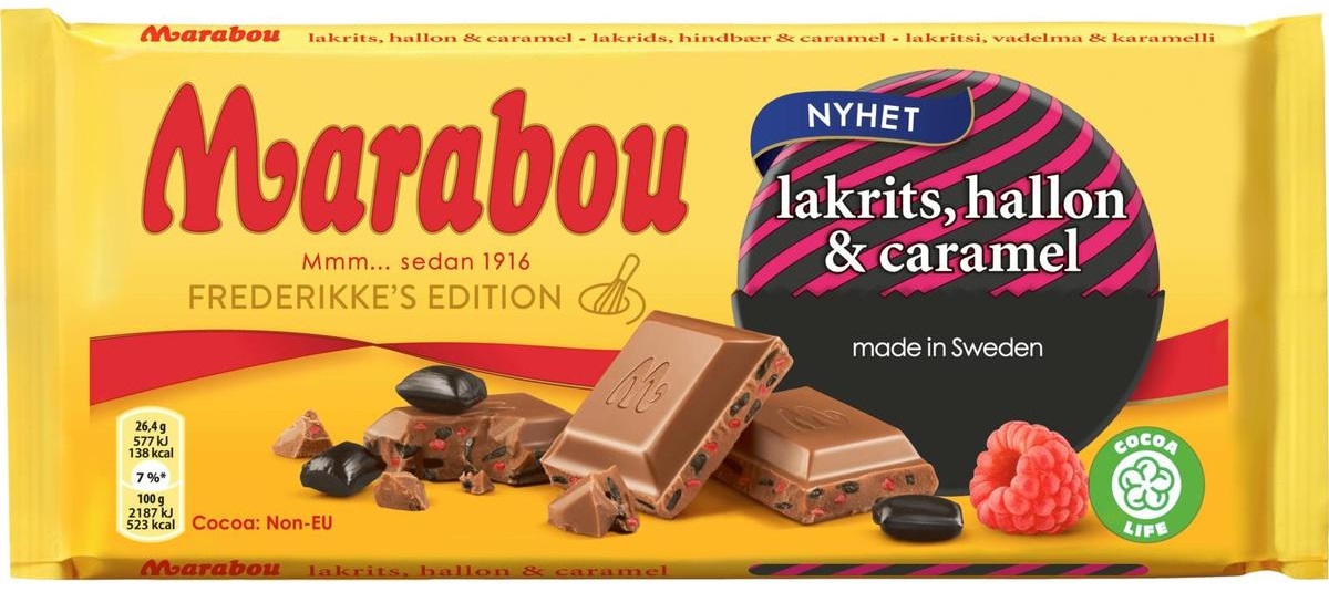 Marabou Lakrits, hallon & caramel 185g 7622201463151