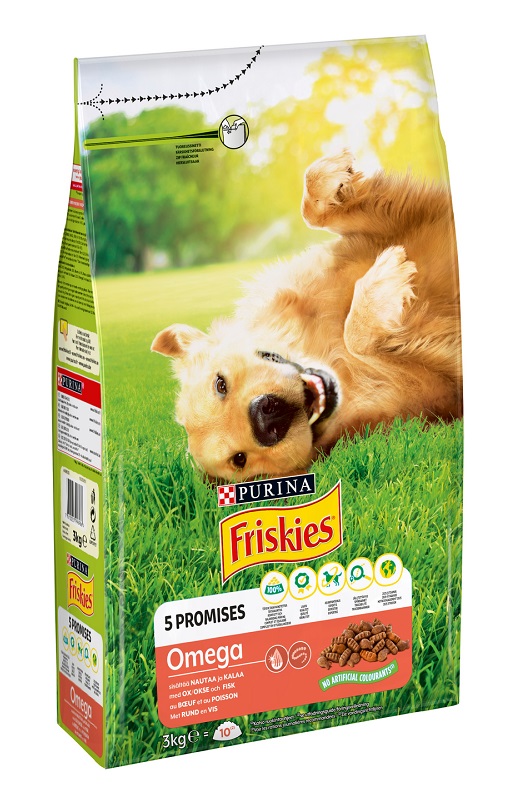 Friskies omega beef & fish dog food 3 kg | Laplandia Market